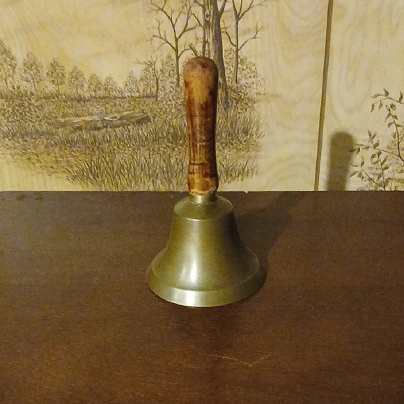 Accents | Antique Brass Hand Bell With Wooden Handle | Poshmark